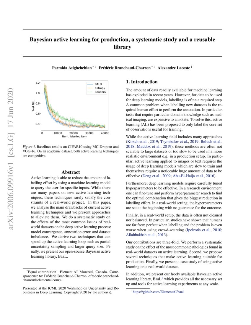 Bayesian active learning for production, a systematic study and a ...