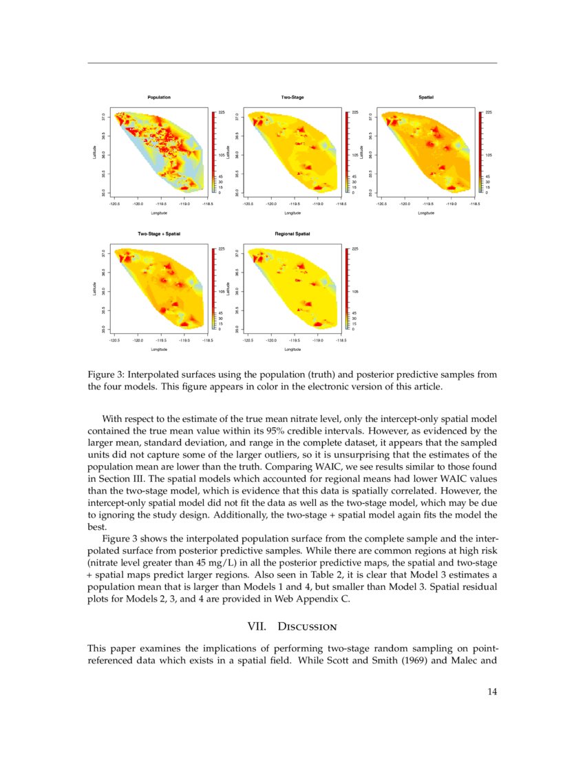Bayesian Finite Population Modeling For Spatial Process Settings Deepai