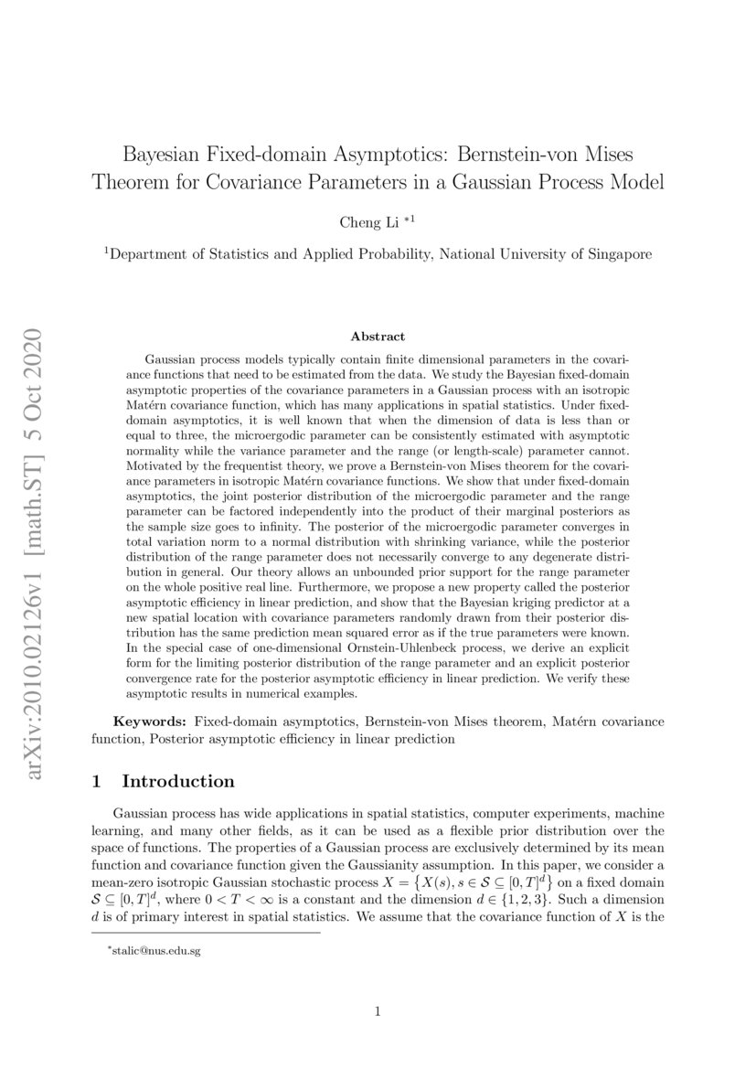 Bayesian Fixed-domain Asymptotics: Bernstein-von Mises Theorem for Covariance Parameters in a ...