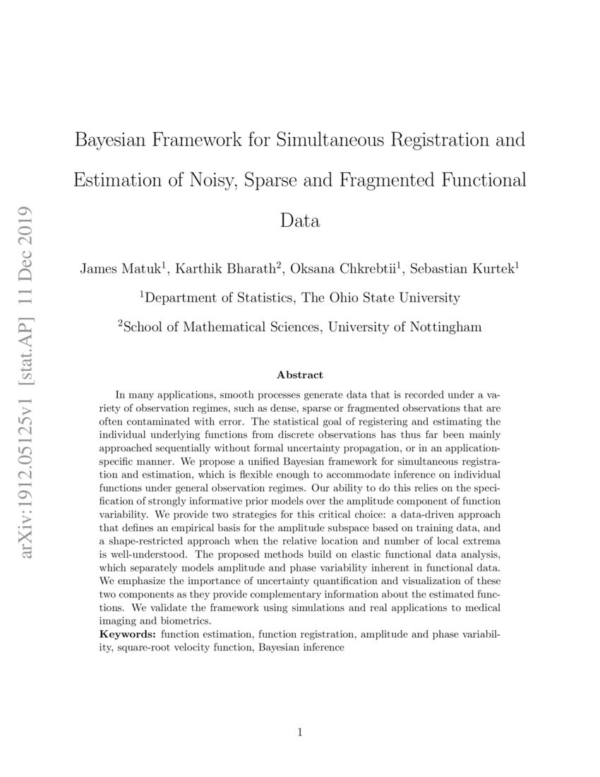 Bayesian Framework For Simultaneous Registration And Estimation Of Noisy Sparse And Fragmented