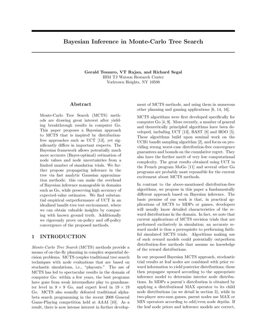 Bayesian Inference In Monte Carlo Tree Search Deepai 3597