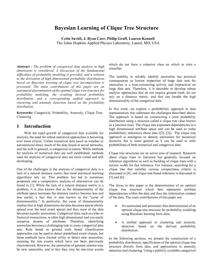 Bayesian Learning of Clique Tree Structure | DeepAI
