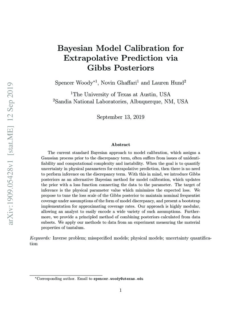 Bayesian Model Calibration for Extrapolative Prediction via Gibbs Posteriors | DeepAI