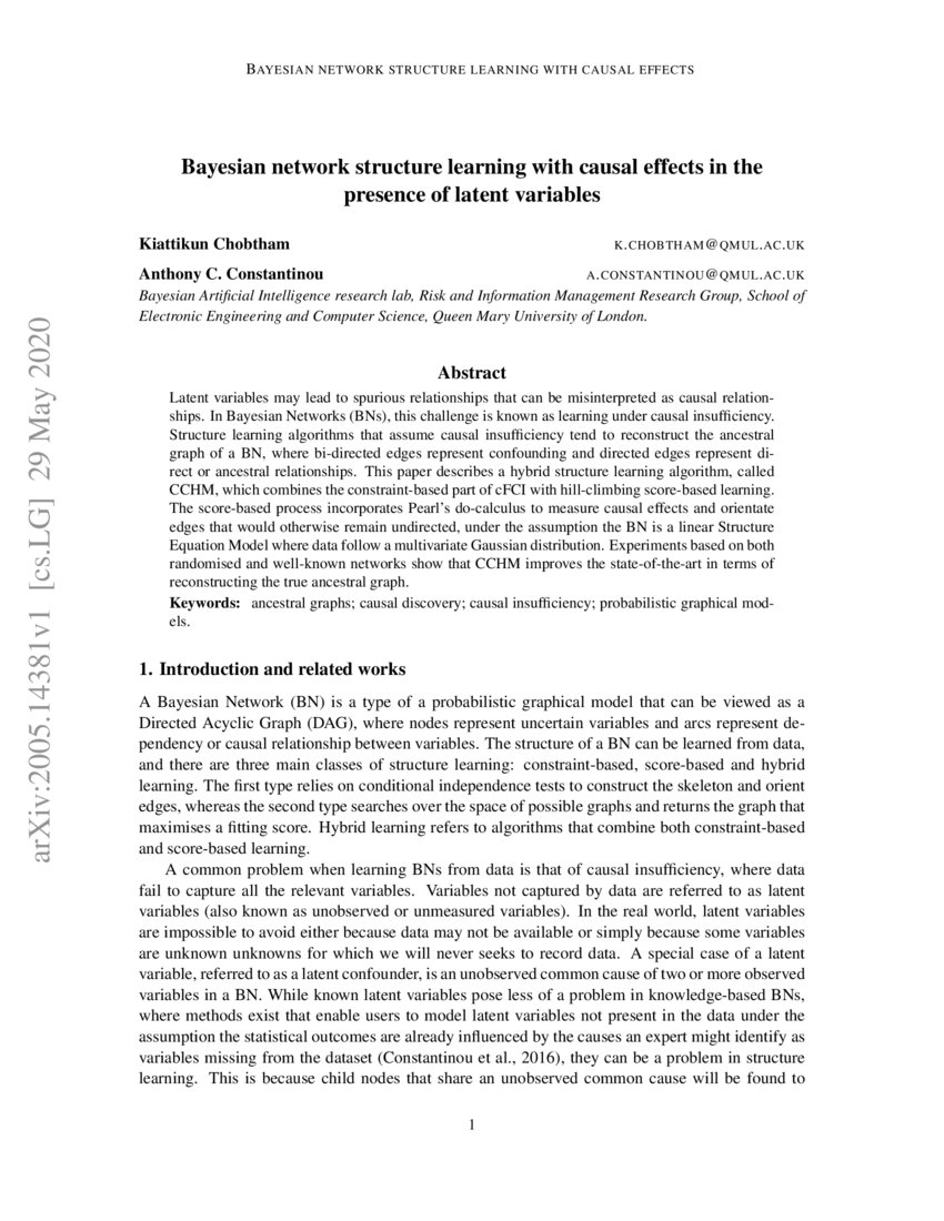 Bayesian network structure learning with causal effects in the presence ... Bayesian network structure learning with causal effects in the presence ...