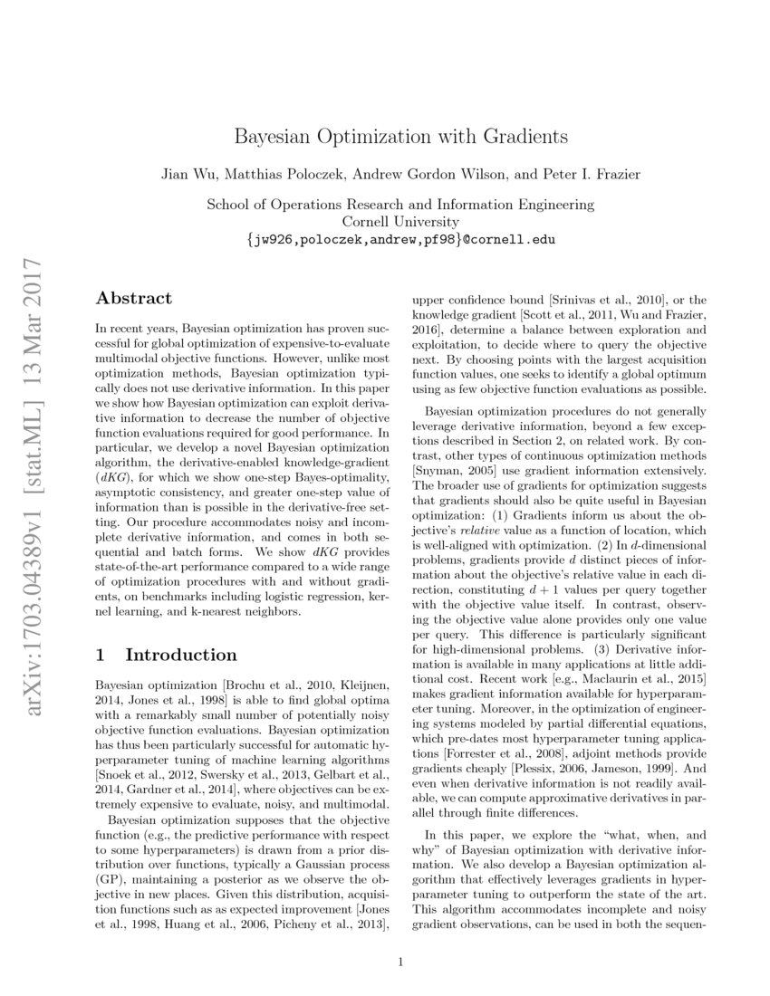 Bayesian Optimization with Gradients | DeepAI