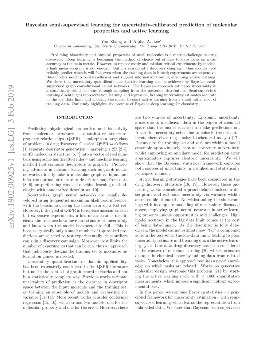Bayesian semi-supervised learning for uncertainty-calibrated prediction ... Bayesian semi-supervised learning for uncertainty-calibrated prediction ...