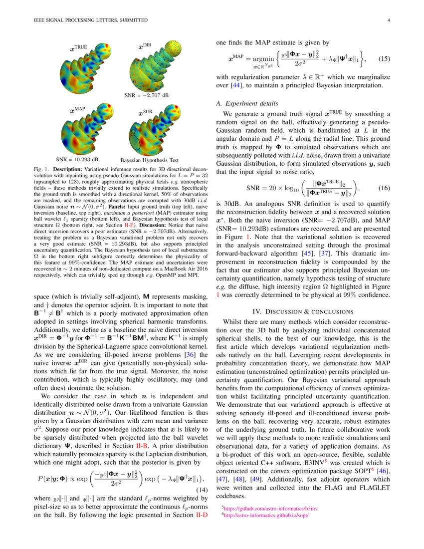 Bayesian Variational Regularization On The Ball Deepai