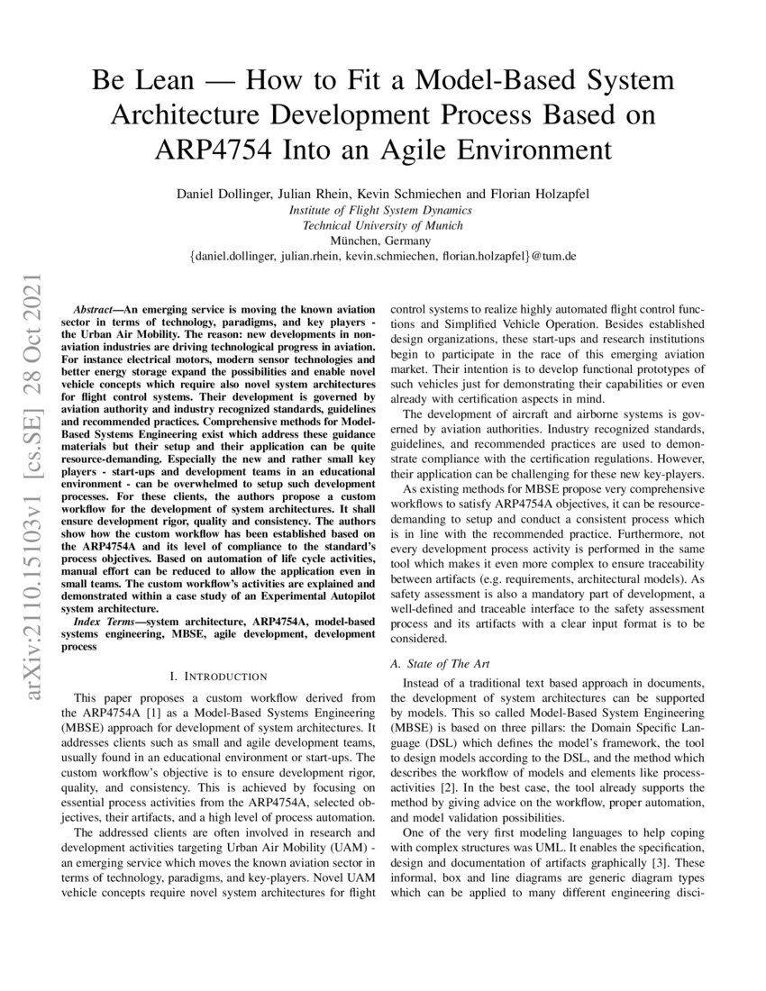 Be Lean – How to Fit a Model-Based System Architecture Development ...