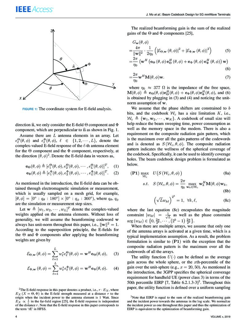 Beam Codebook Design For 5g Mmwave Terminals Deepai