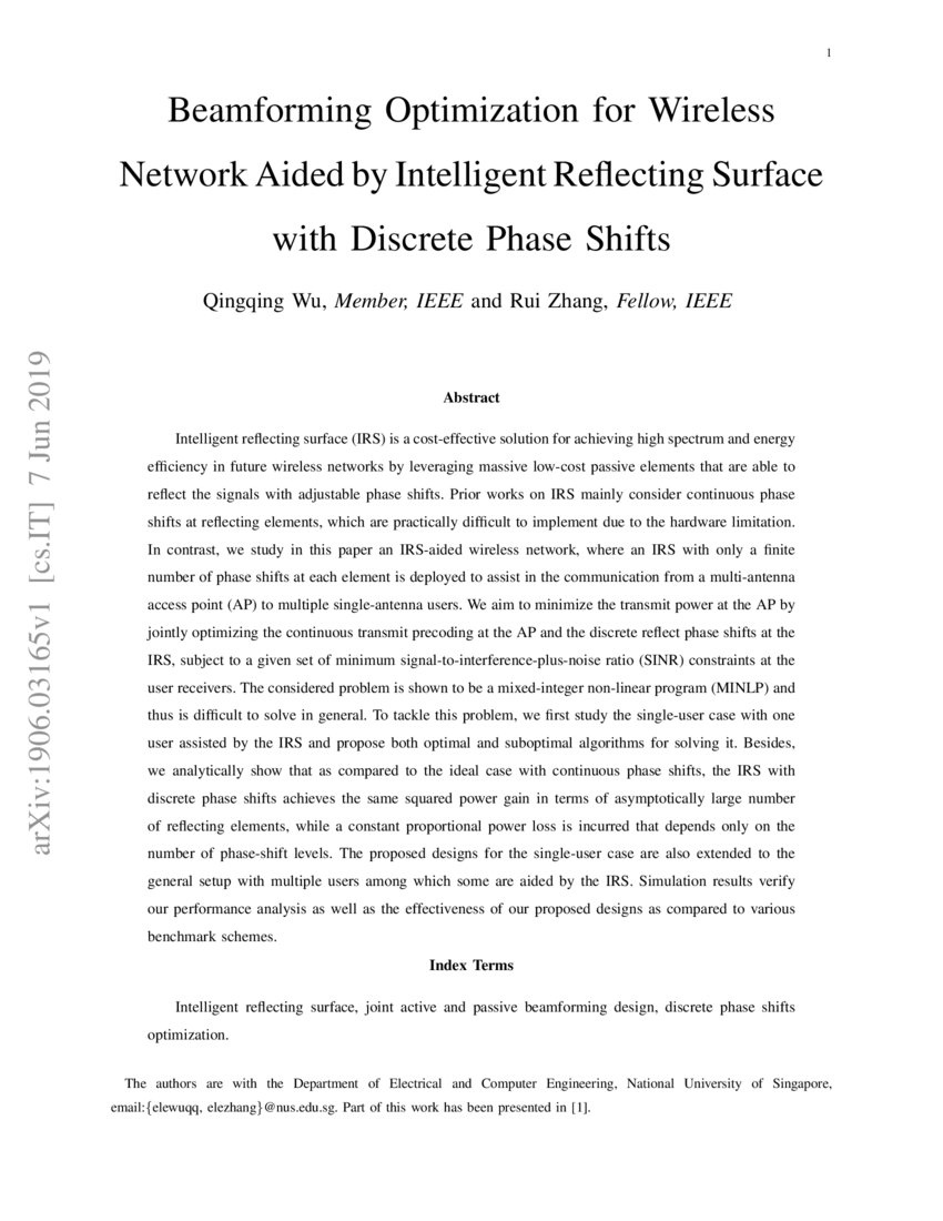 Beamforming Optimization For Wireless Network Aided By Intelligent Reflecting Surface With