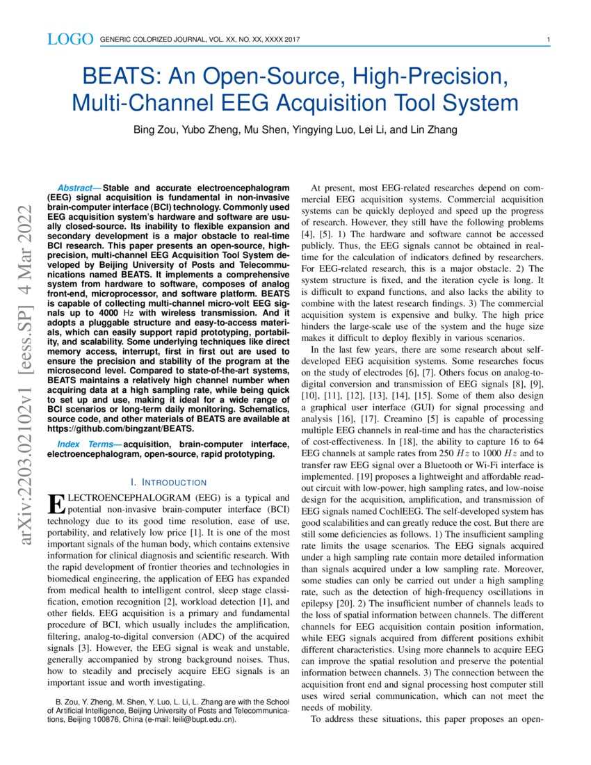 BEATS: An Open-Source, High-Precision, Multi-Channel EEG Acquisition ...