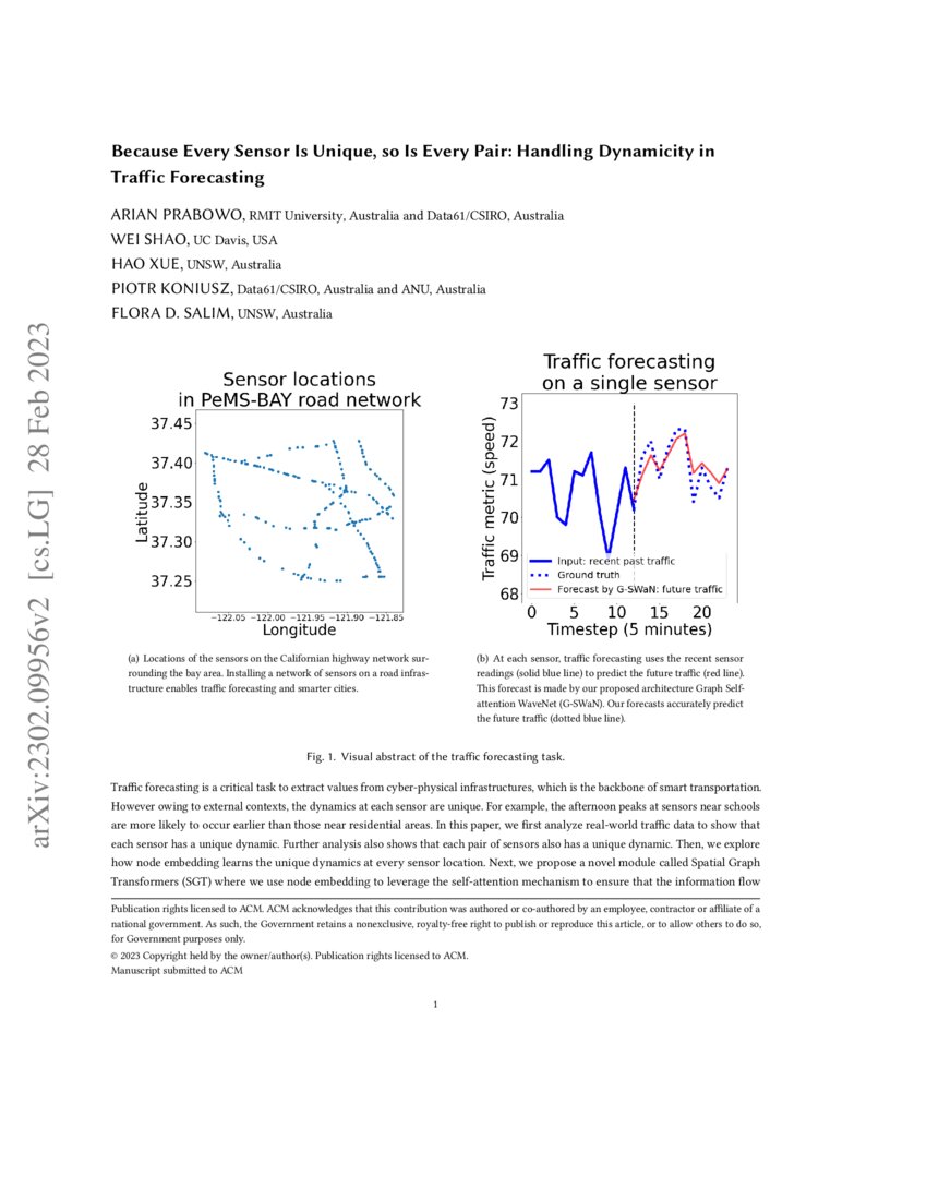 Because Every Sensor Is Unique, so Is Every Pair: Handling Dynamicity in Traffic Forecasting ...