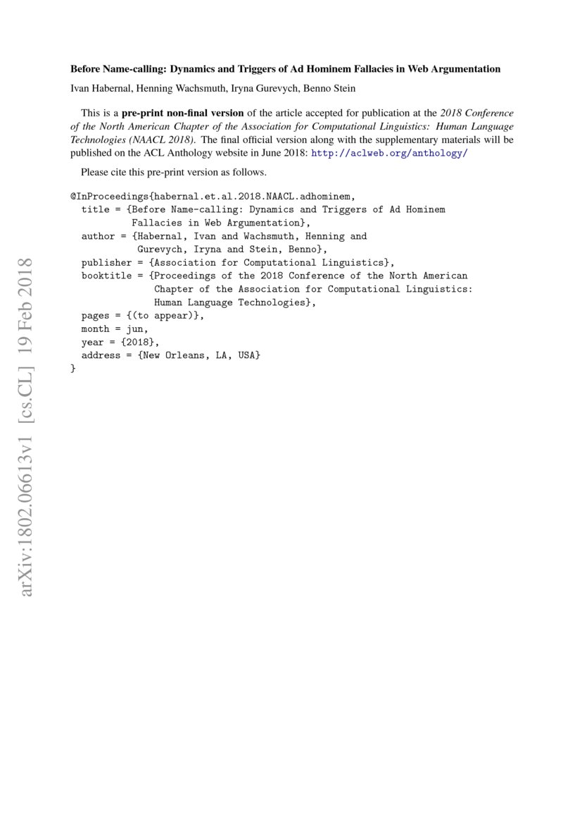 Before Name-calling: Dynamics and Triggers of Ad Hominem Fallacies in ...
