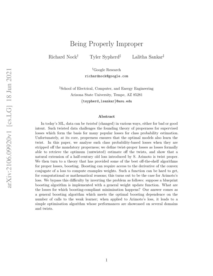 Being Properly Improper | DeepAI