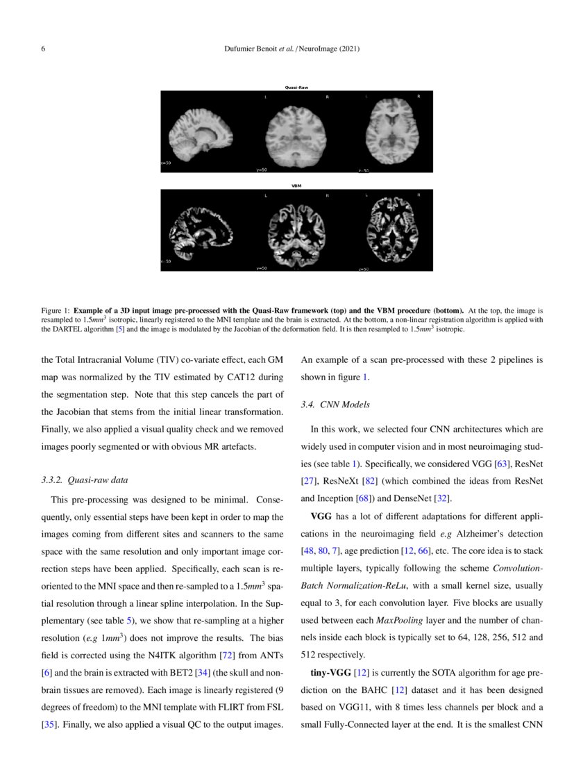 Benchmarking Cnn On 3d Anatomical Brain Mri Architectures Data