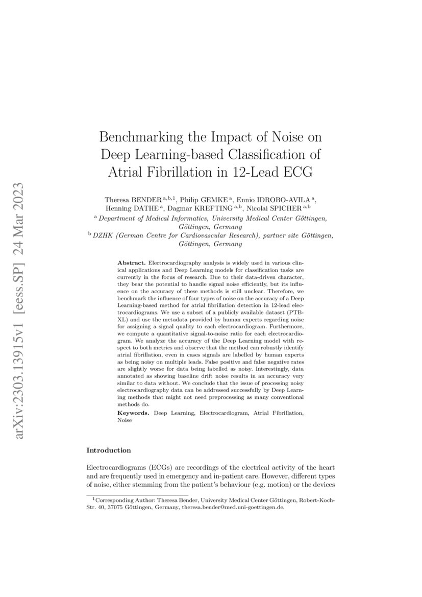 Benchmarking The Impact Of Noise On Deep Learning Based Classification