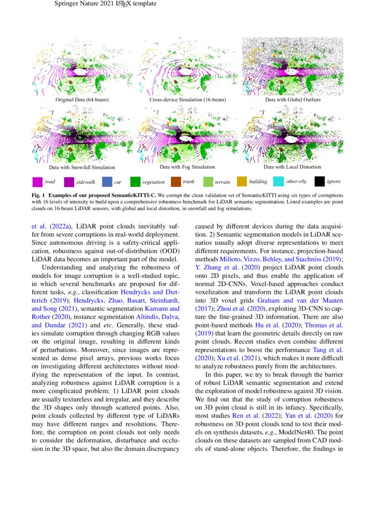 Benchmarking The Robustness Of Lidar Semantic Segmentation Models Deepai
