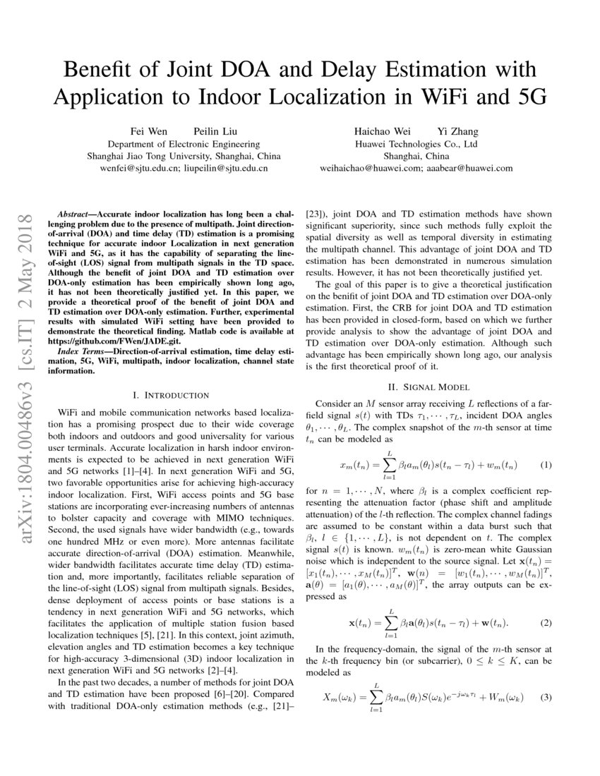 Benefit Of Joint Doa And Delay Estimation With Application To Indoor