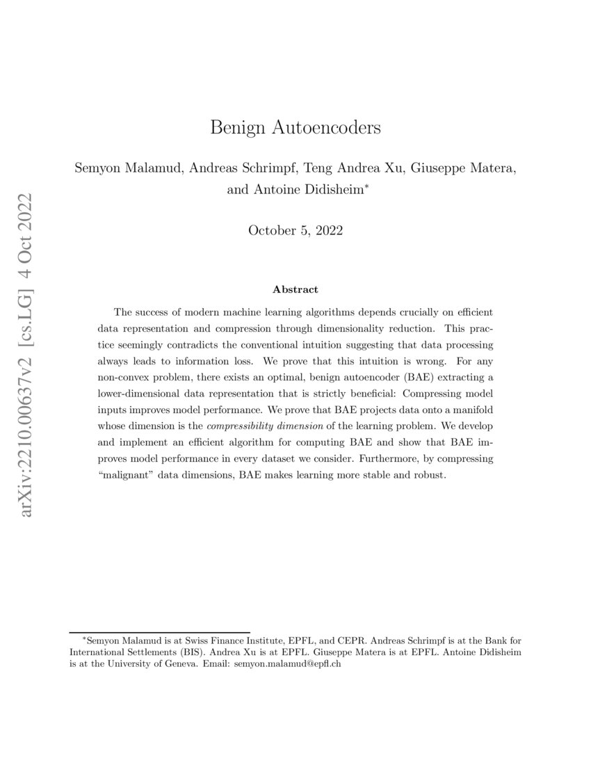 Benign Autoencoders | DeepAI