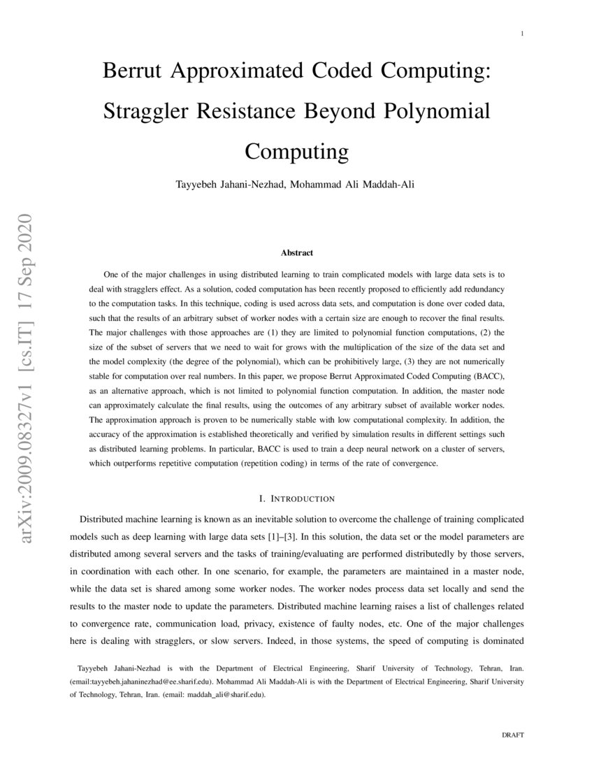 Berrut Approximated Coded Computing Straggler Resistance Beyond Polynomial Computing Deepai