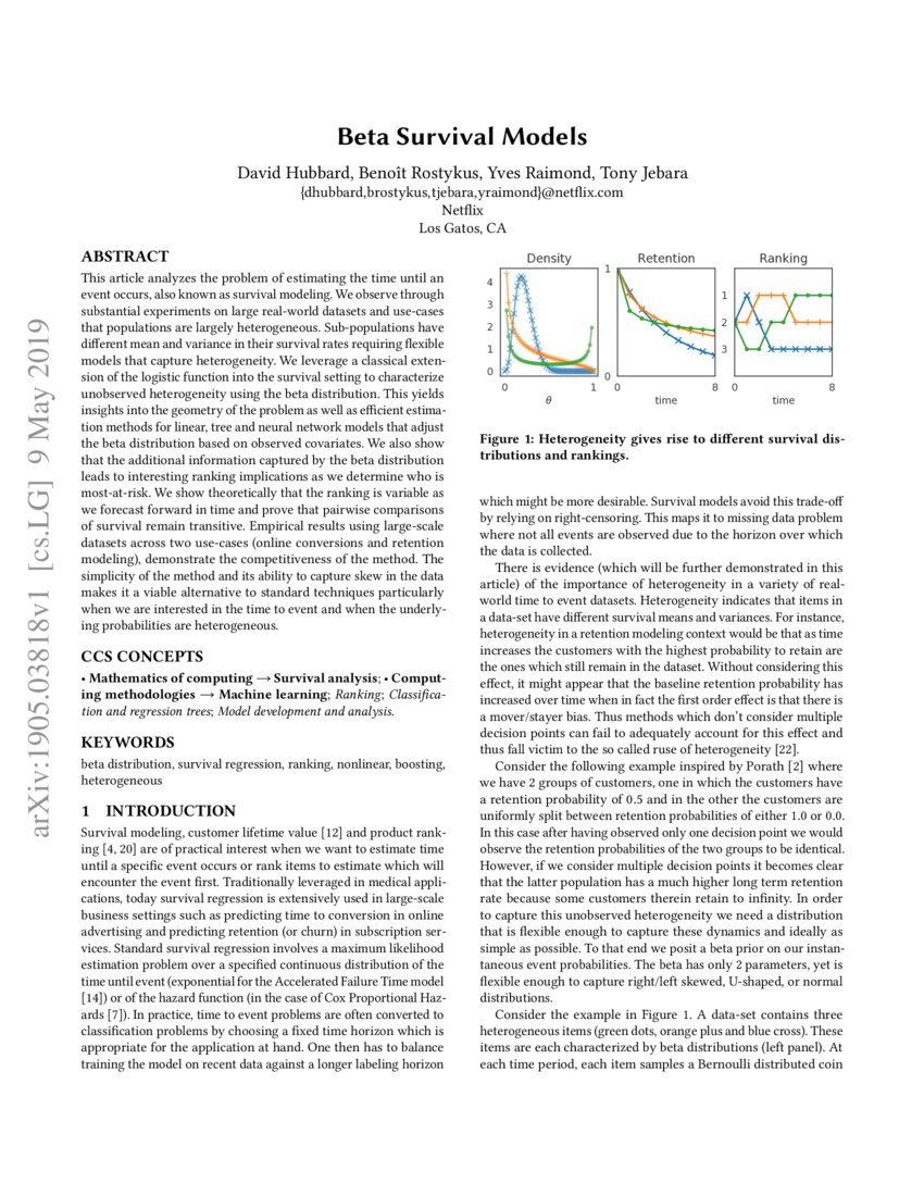 Beta Survival Models | DeepAI