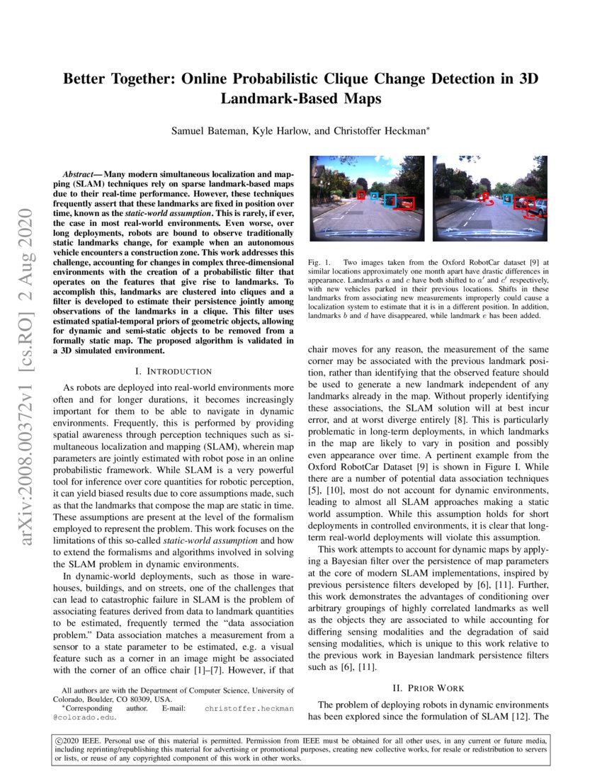 Better Together: Online Probabilistic Clique Change Detection in 3D ...