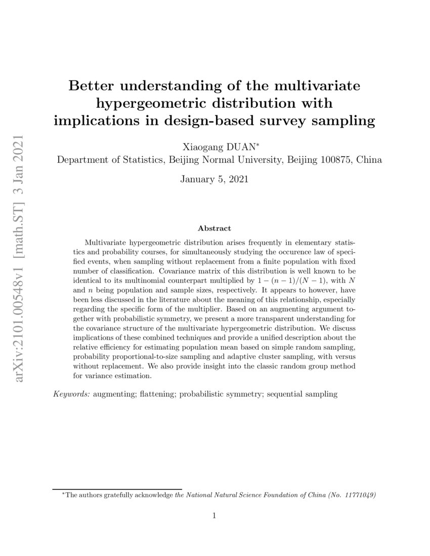 Better understanding of the multivariate hypergeometric distribution ...