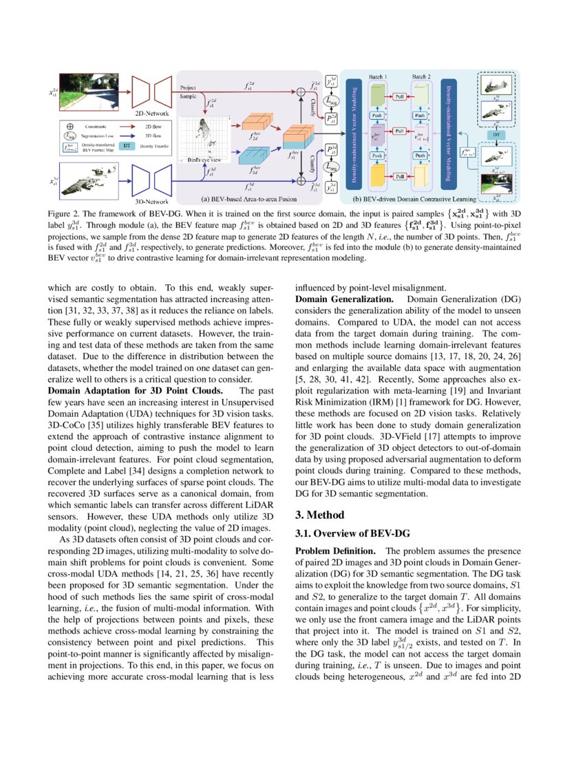 Bev Dg Cross Modal Learning Under Birds Eye View For Domain Generalization Of 3d Semantic 
