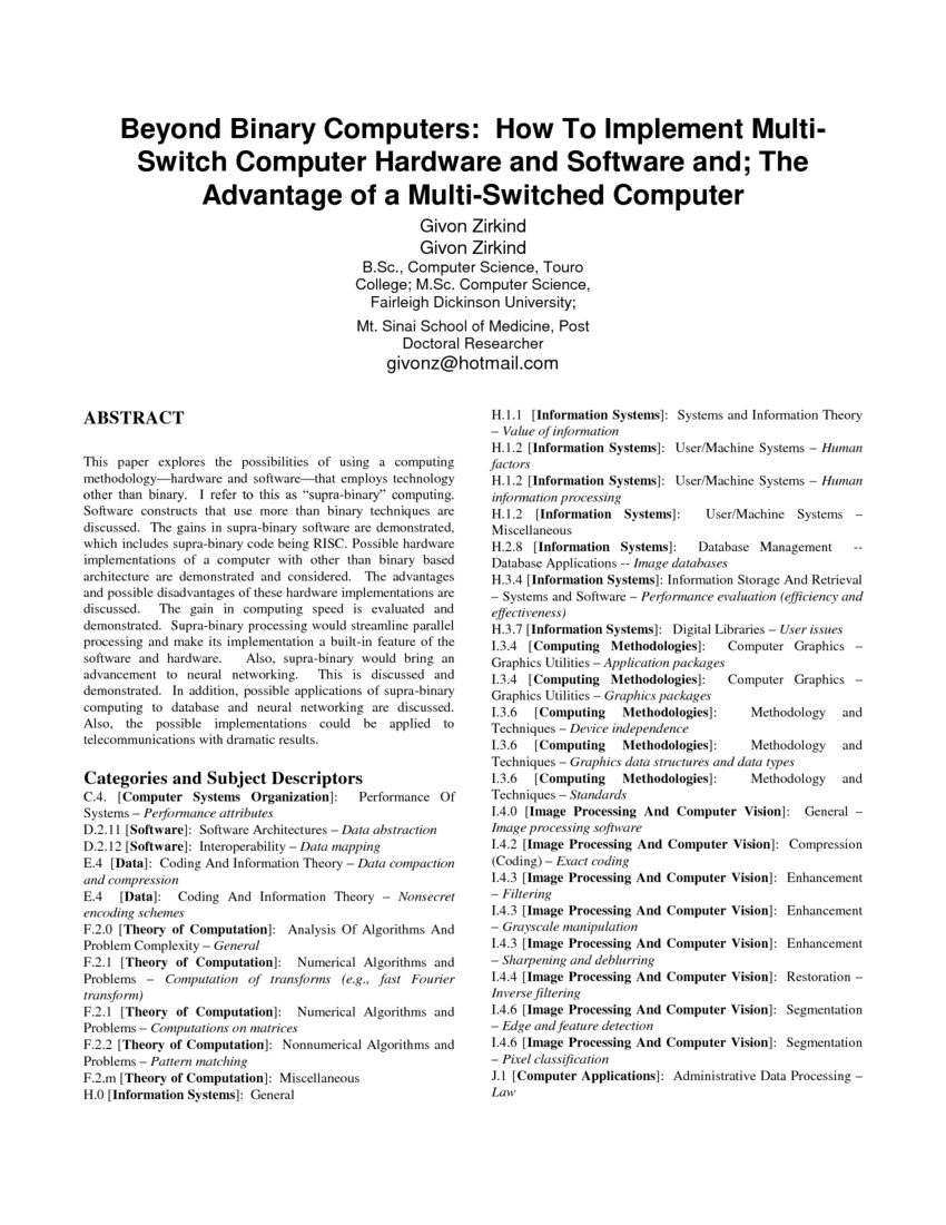 Beyond Binary Computers: How To Implement Multi-Switch Computer ...
