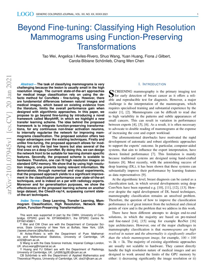 Beyond Fine-tuning: Classifying High Resolution Mammograms using ...
