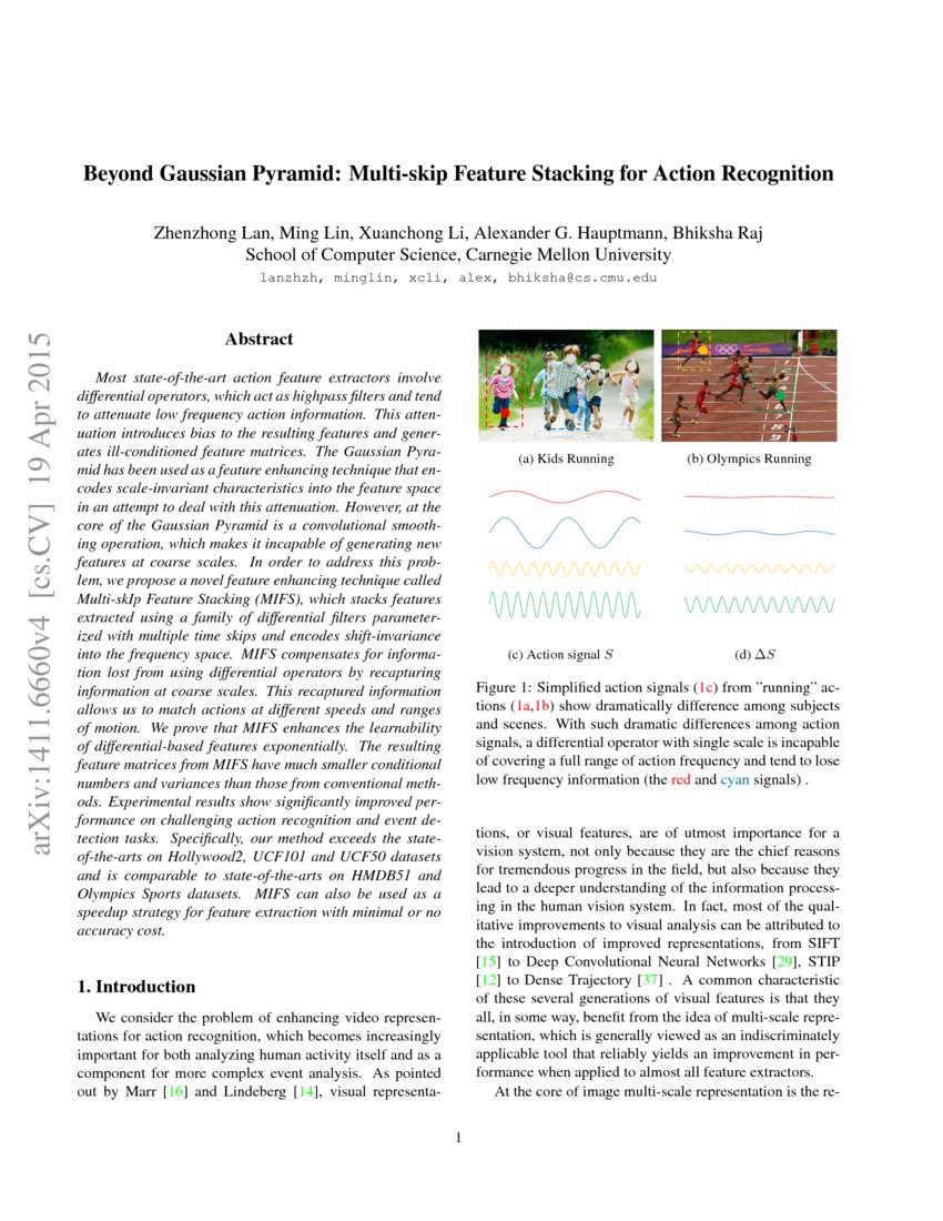 Beyond Gaussian Pyramid Multi Skip Feature Stacking For Action Recognition Deepai 