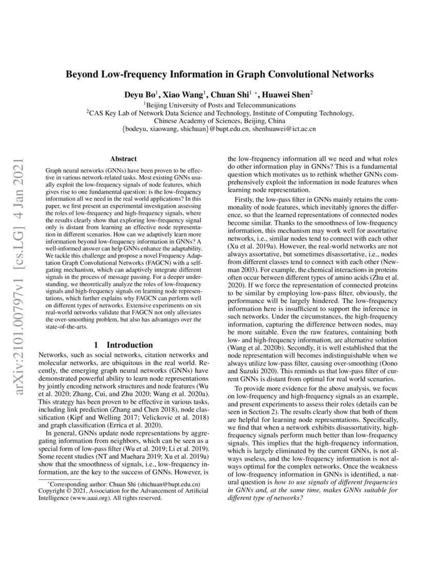Beyond Low-frequency Information in Graph Convolutional Networks | DeepAI