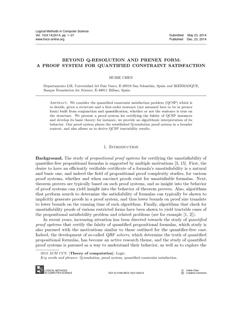 Beyond Q-Resolution and Prenex Form: A Proof System for Quantified ...
