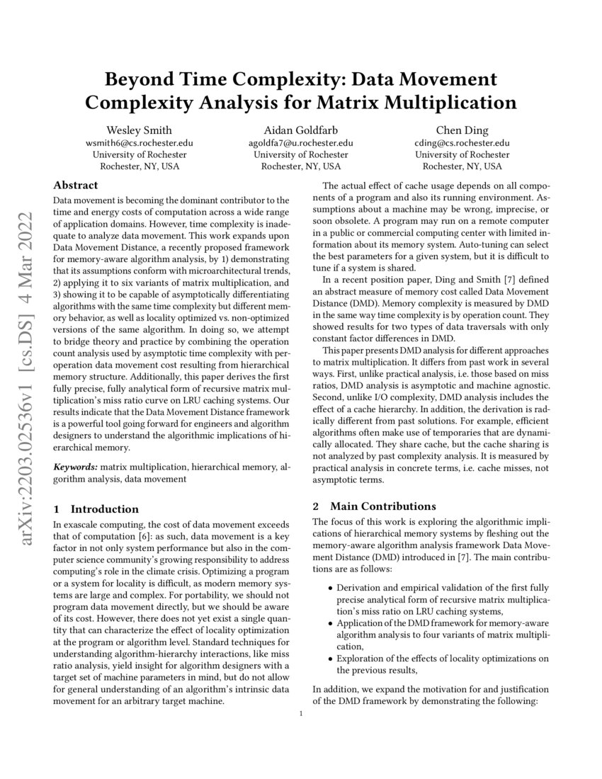 Beyond Time Complexity Data Movement Complexity Analysis For Matrix beyond-time-complexity-data-movement-complexity-analysis-for-matrix