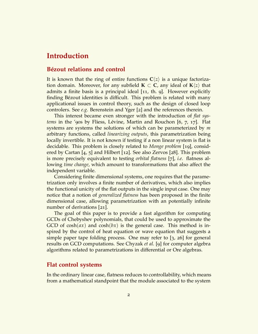 Bézout identities and control of the heat equation | DeepAI