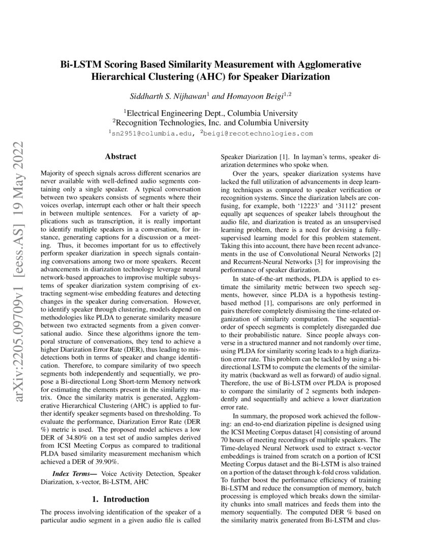 Bi-LSTM Scoring Based Similarity Measurement with Agglomerative Hierarchical Clustering (AHC ...