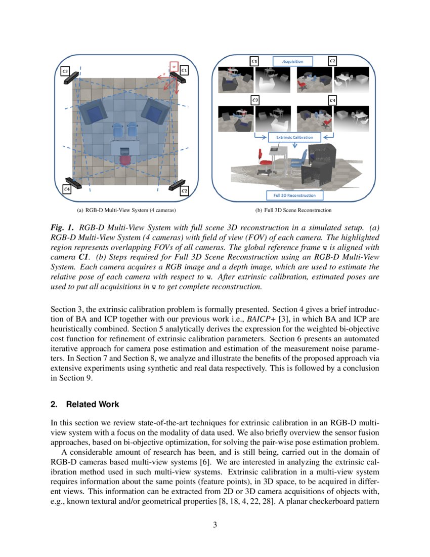 Bi Objective Framework For Sensor Fusion In Rgb D Multi View Systems