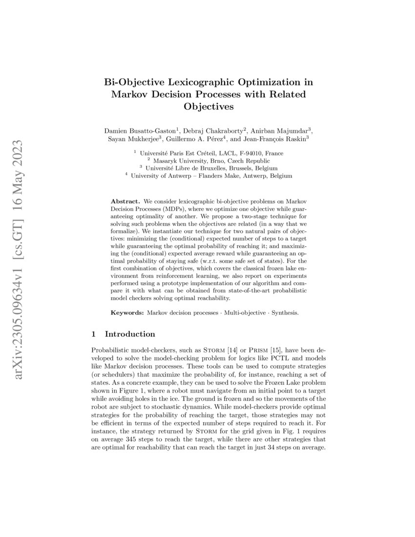 Bi Objective Lexicographic Optimization In Markov Decision Processes With Related Objectives