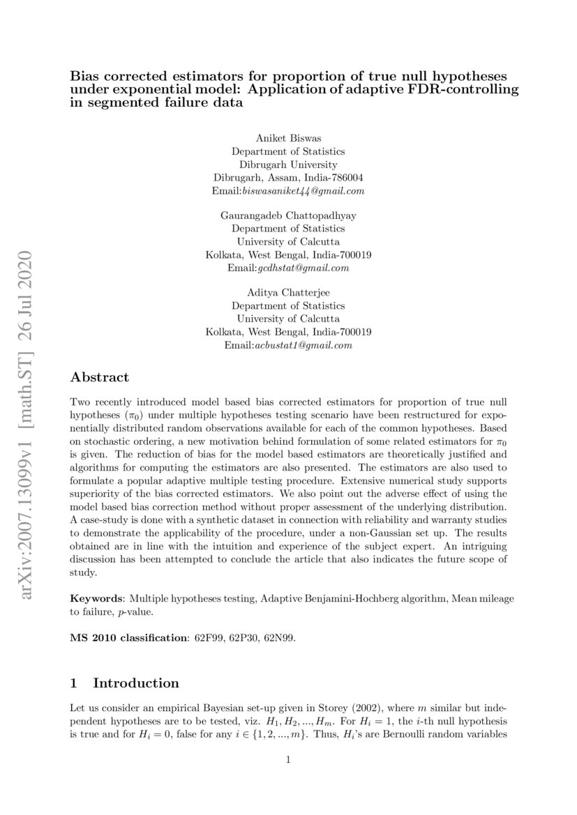Bias Corrected Estimators For Proportion Of True Null Hypotheses Under Exponential Model