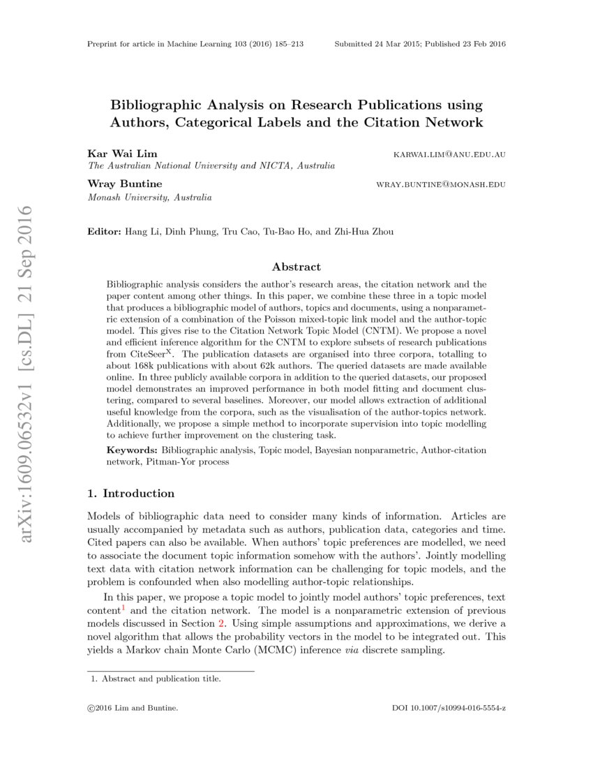 Bibliographic Analysis on Research Publications using Authors ...