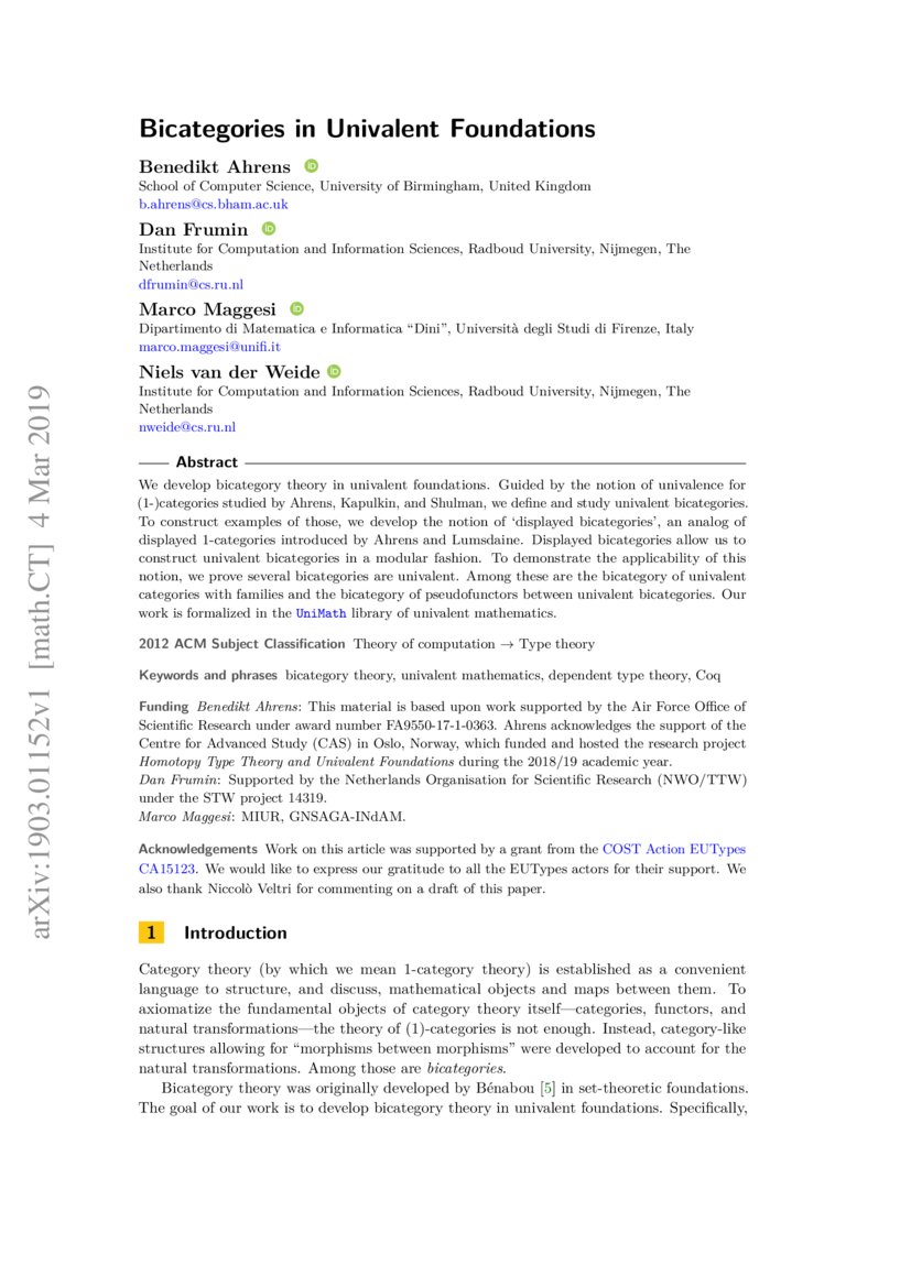 Bicategories in Univalent Foundations | DeepAI
