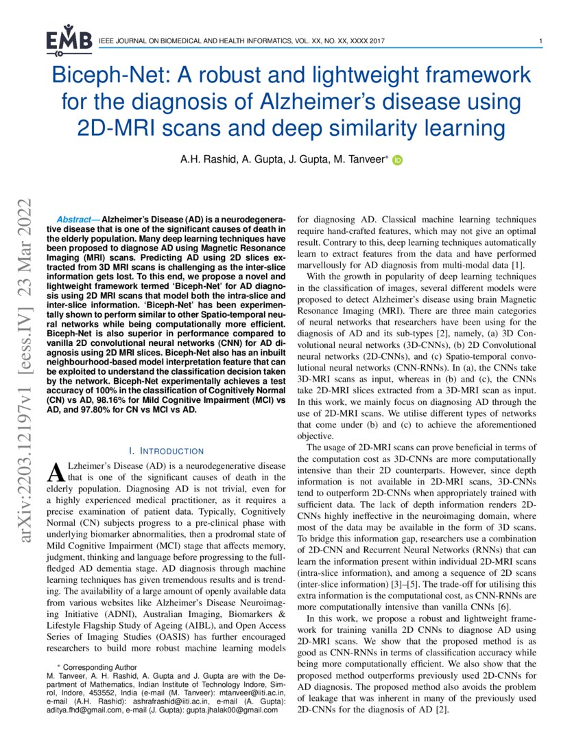 Biceph Net A Robust And Lightweight Framework For The Diagnosis Of Alzheimers Disease Using 2d
