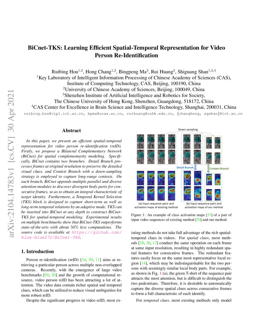 Bicnet Tks Learning Efficient Spatial Temporal Representation For Video Person Re