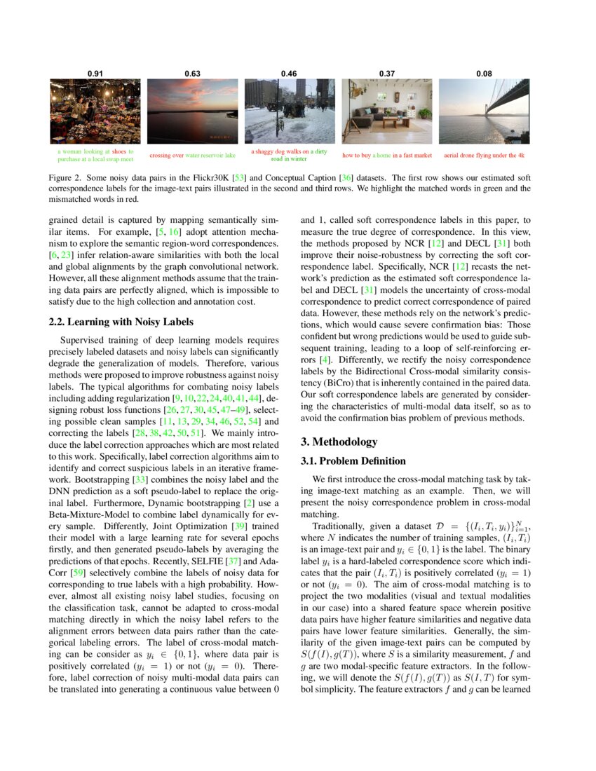 Bicro Noisy Correspondence Rectification For Multi Modality Data Via