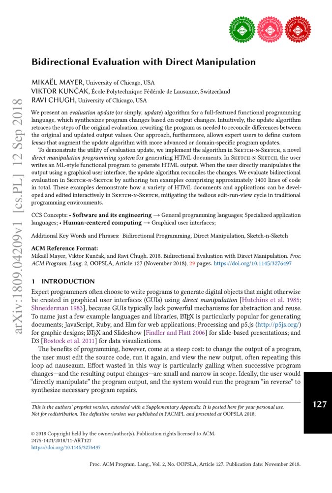 Bidirectional Evaluation with Direct Manipulation | DeepAI