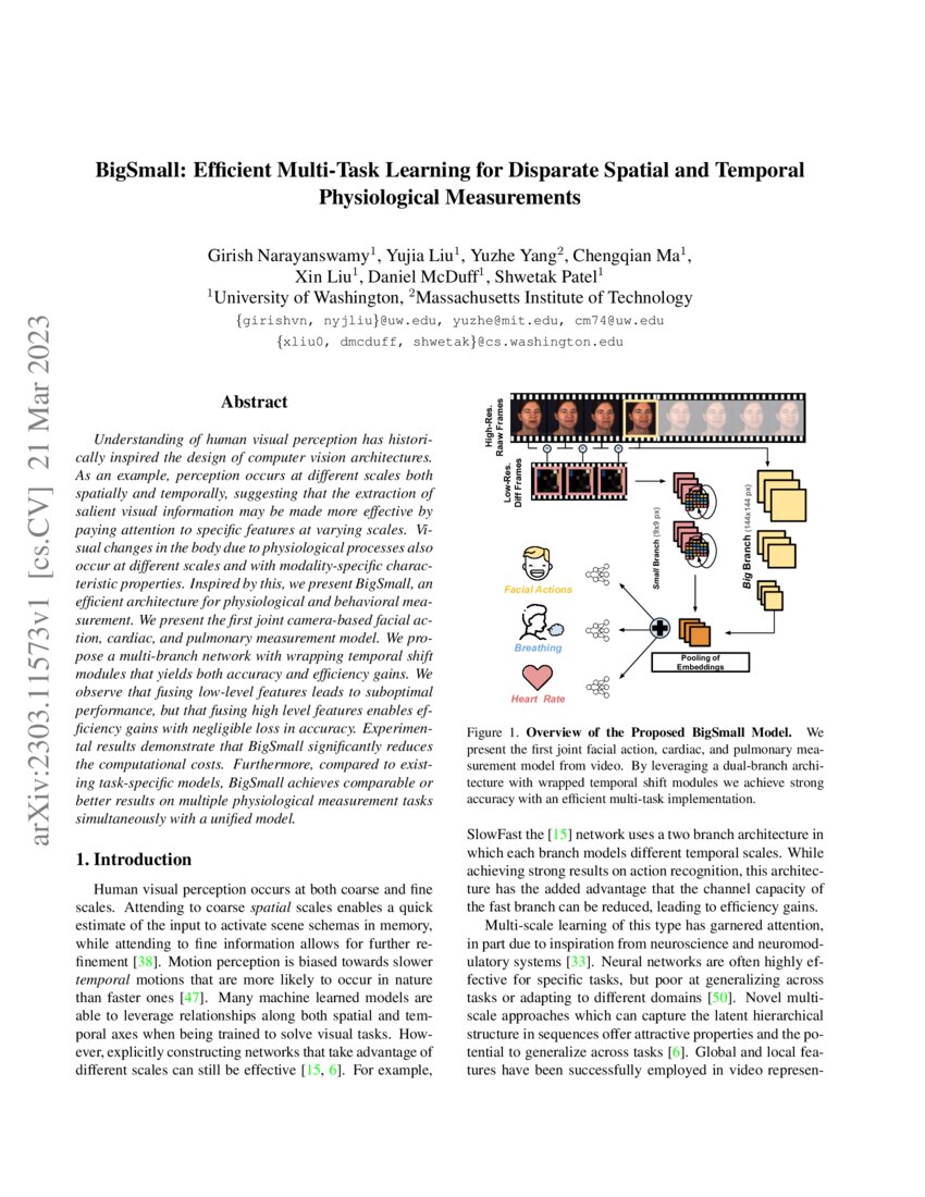 BigSmall: Efficient Multi-Task Learning for Disparate Spatial and Temporal Physiological ...
