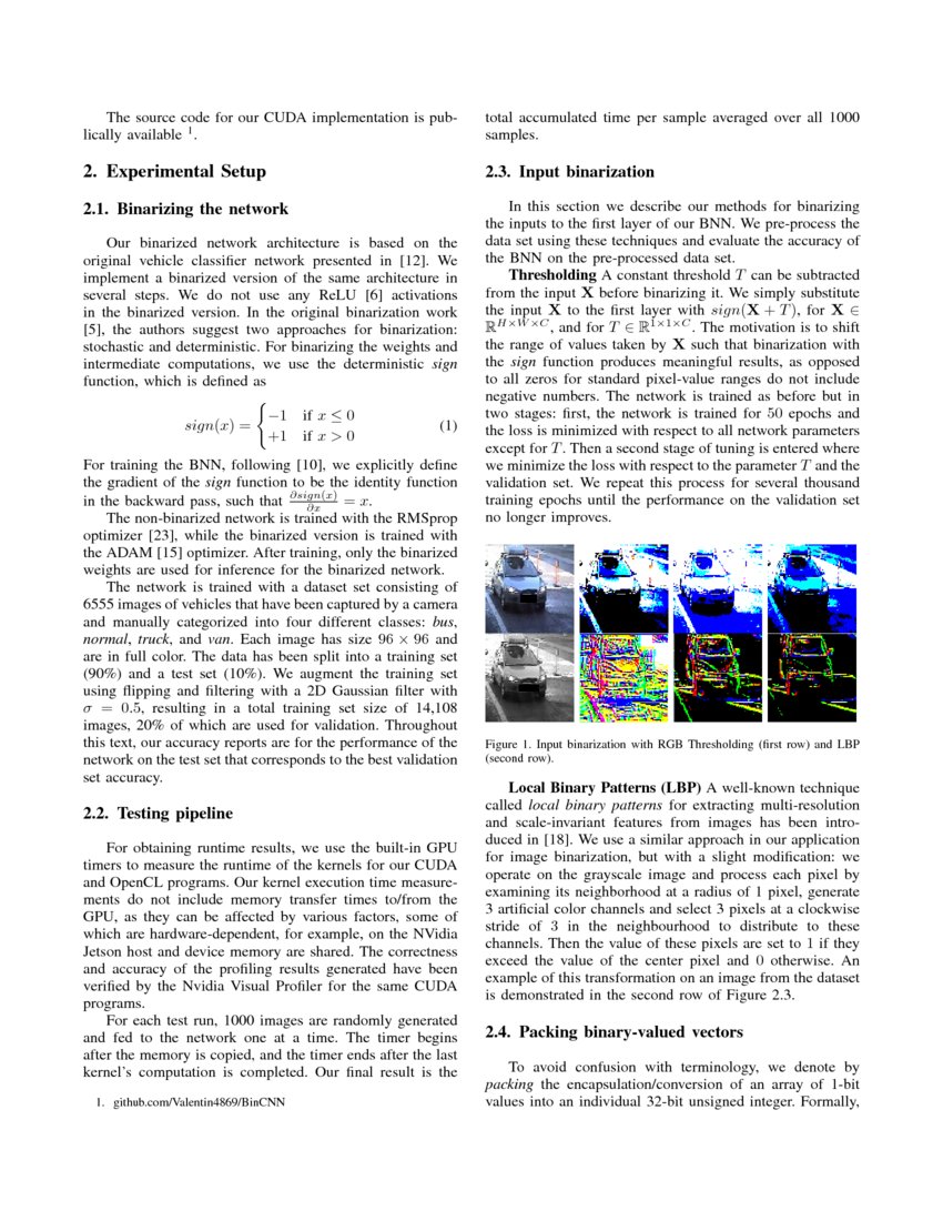 Binarized Convolutional Neural Networks for Efficient Inference on GPUs ... Binarized Convolutional Neural Networks for Efficient Inference on GPUs ...