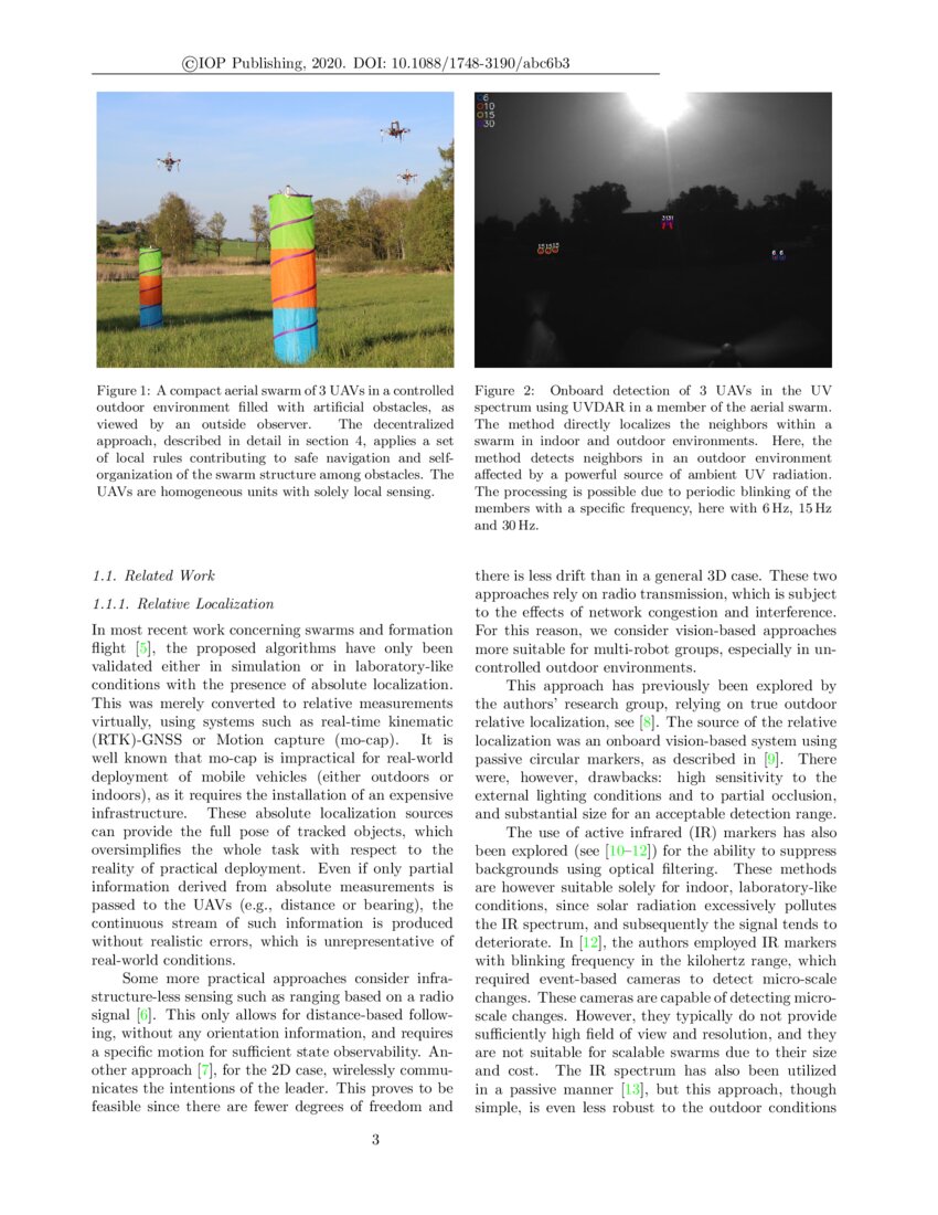 Bio Inspired Compact Swarms Of Unmanned Aerial Vehicles Without Communication And External