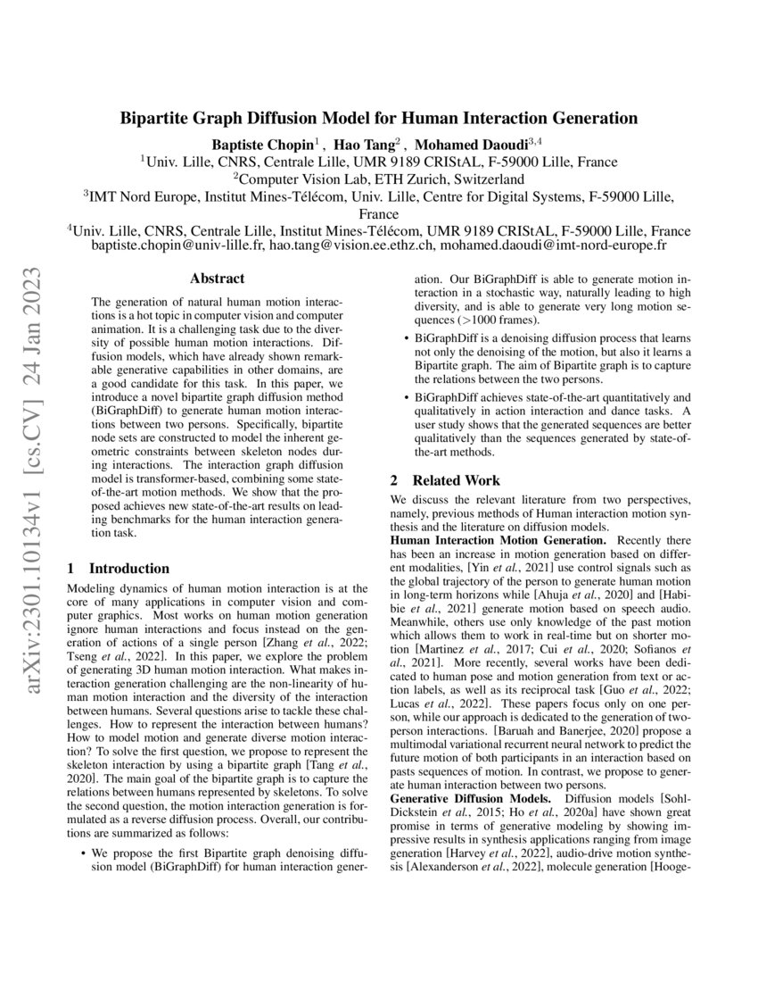 Bipartite Graph Diffusion Model For Human Interaction Generation Deepai