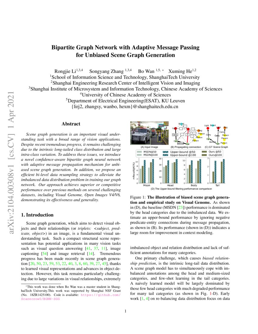 Bipartite Graph Network with Adaptive Message Passing for Unbiased Scene Graph Generation | DeepAI